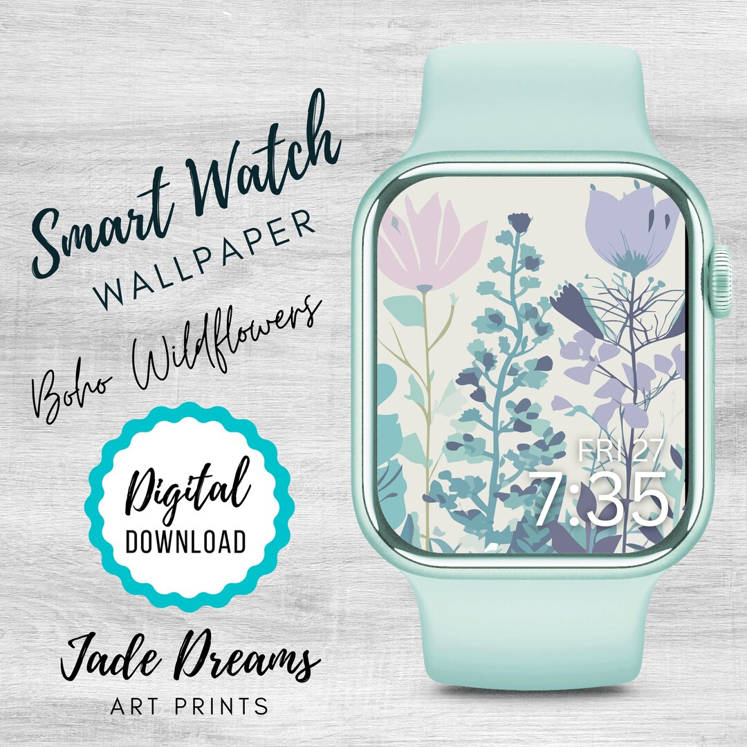 Boho Wildflowers Smart Watch Wallpaper, Single, Digital Download ...