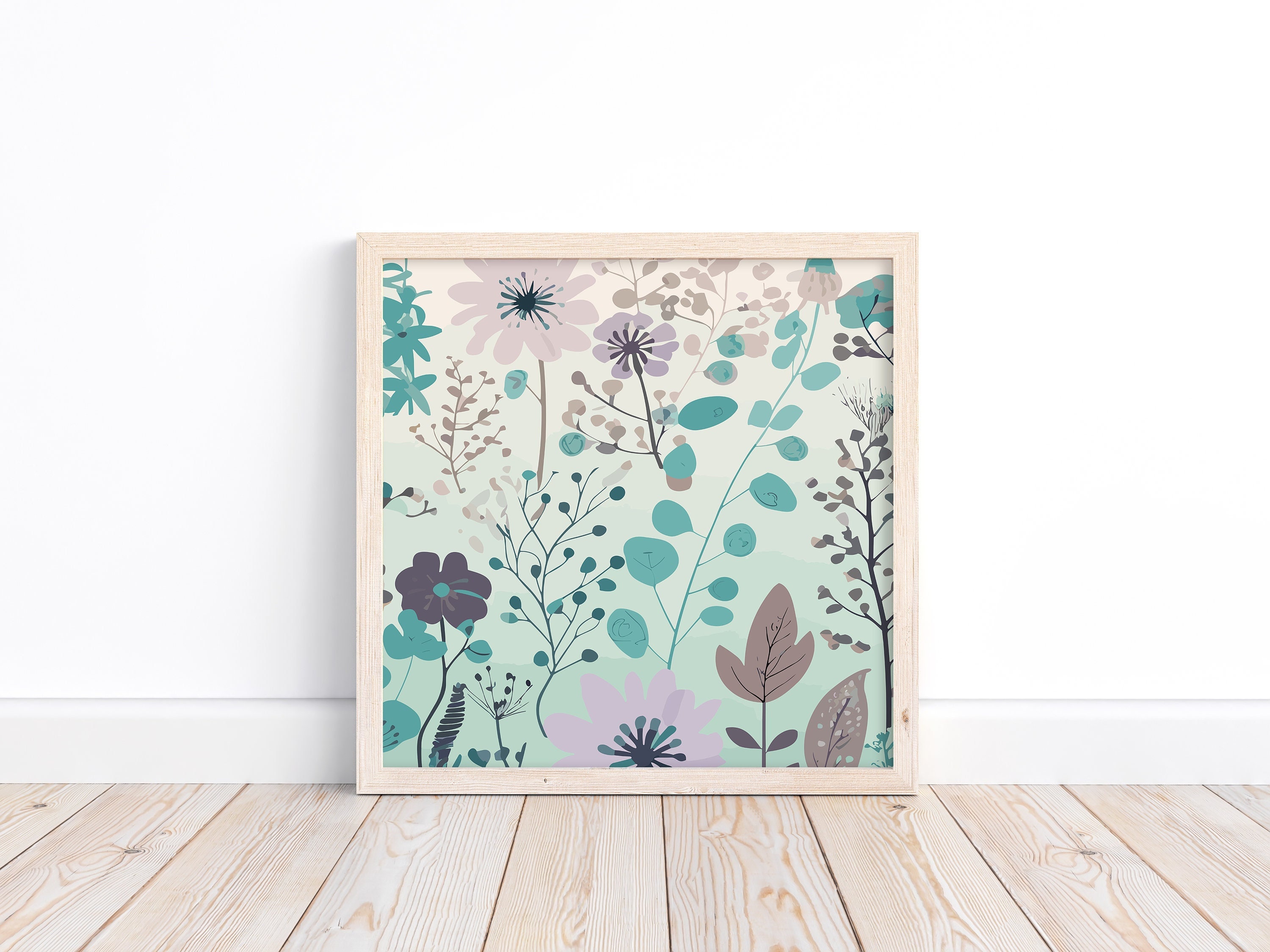 Boho Wild Flowers Wall Art Single Square 1:1 Ratio Art Print - Etsy