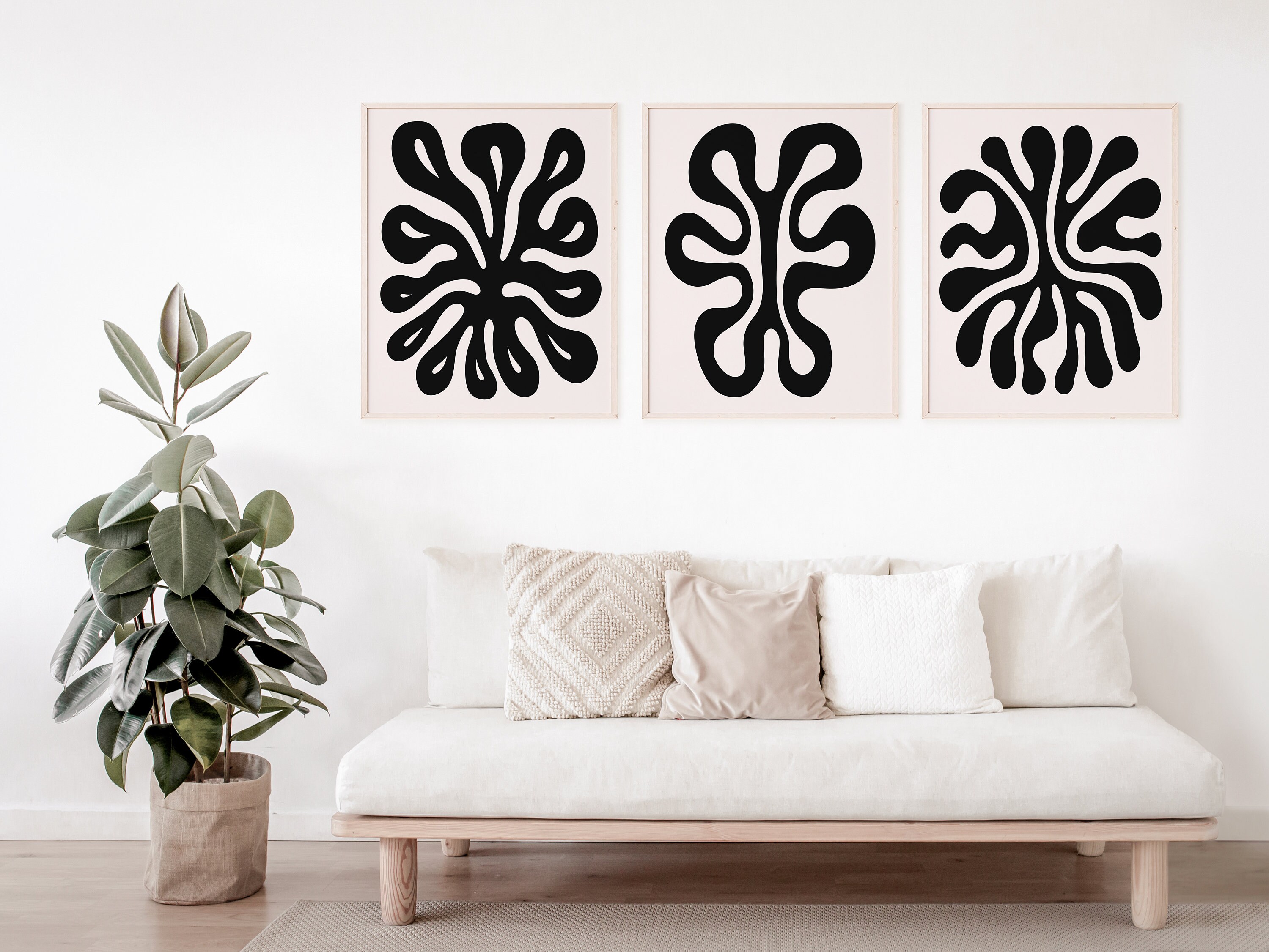 Matisse Style Abstract Blob Gallery Wall Art Set of 3 B - Etsy