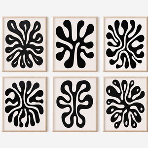 Matisse Style Abstract Blob Gallery Wall Art Set of 6, Printable Modern ...
