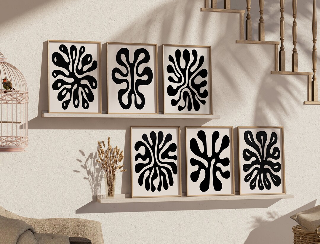 Matisse Style Abstract Blob Gallery Wall Art Set of 6, Printable Modern ...