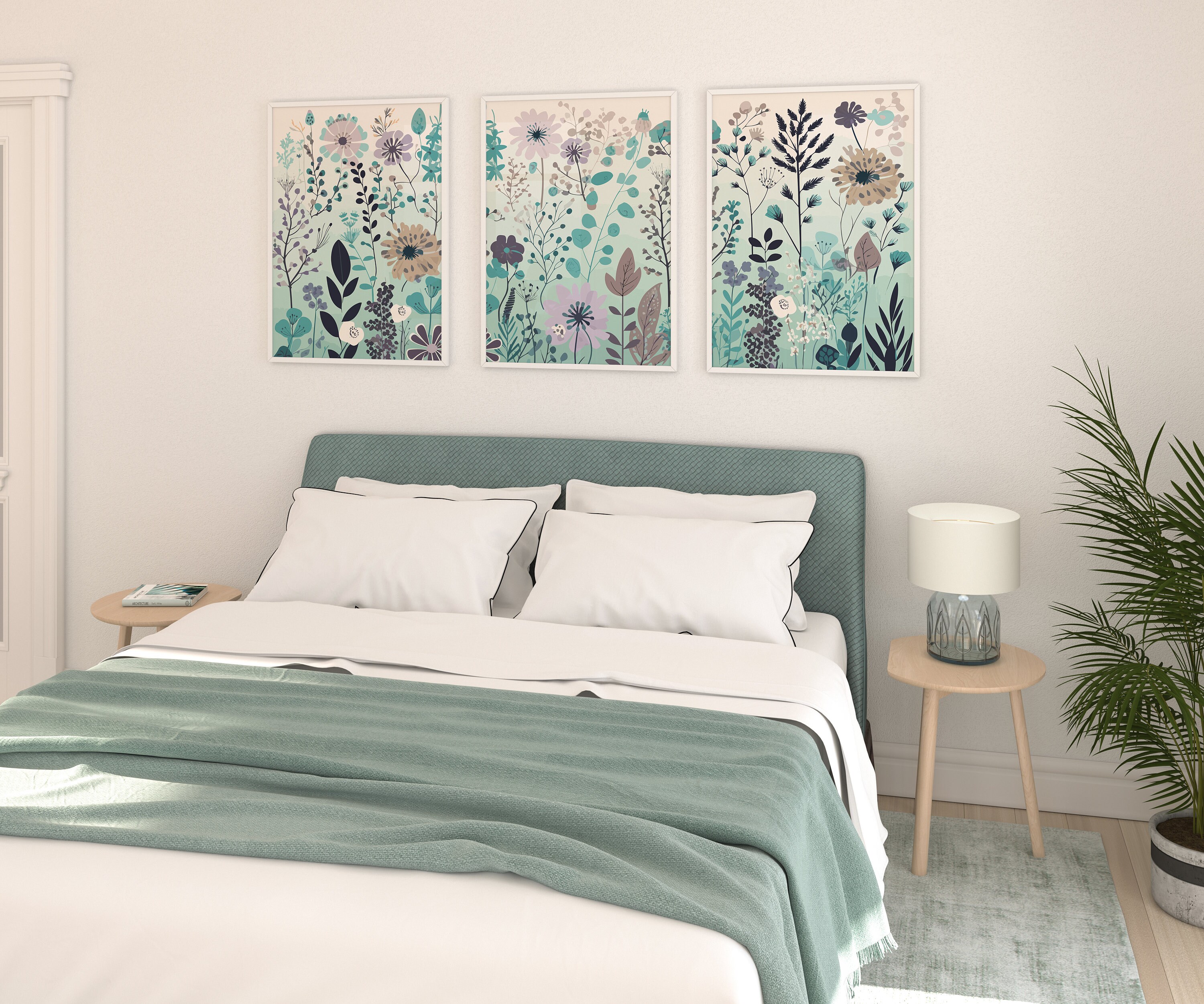 Boho Wild Flowers Wall Art Set of 3 Bohemian Wildflowers 3 - Etsy