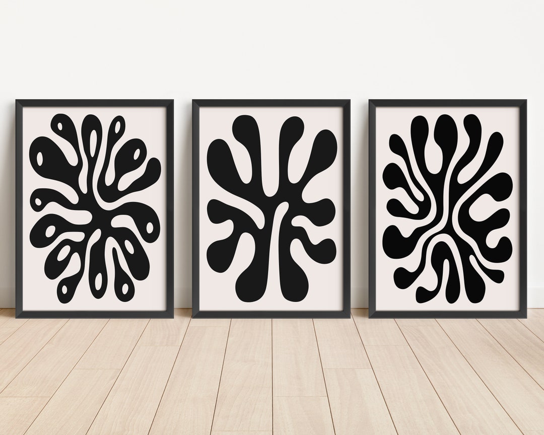 Matisse Style Abstract Blob Gallery Wall Art Set of 3 A, Printable ...
