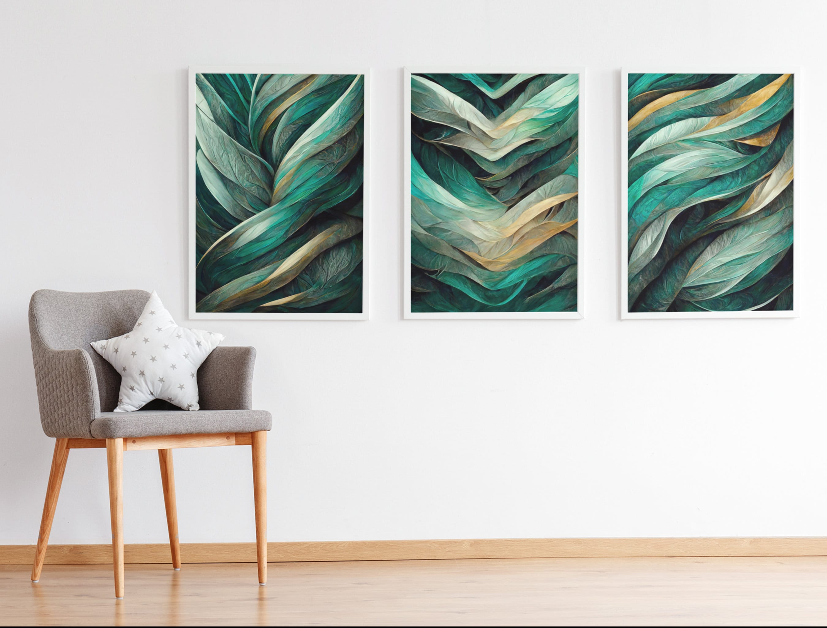 Jade Swirls Printable Wall Art Set of 3 Digital Download - Etsy
