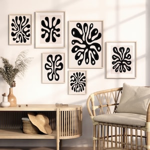 Matisse Style Abstract Blob Gallery Wall Art Set of 6, Printable Modern ...