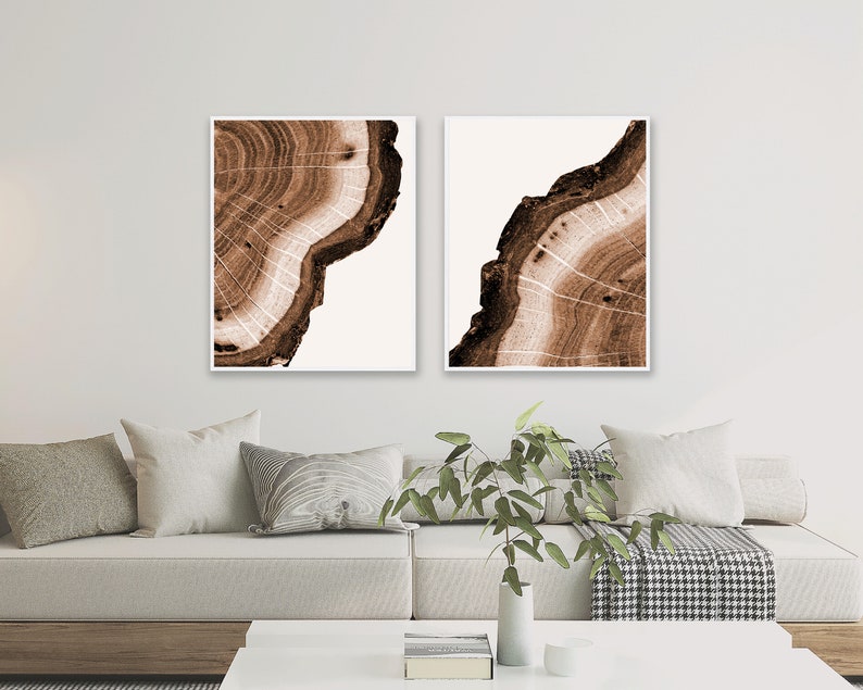 Wood Tree Ring Print Set of 2, Modern Nordic Art (digital Download) - Etsy