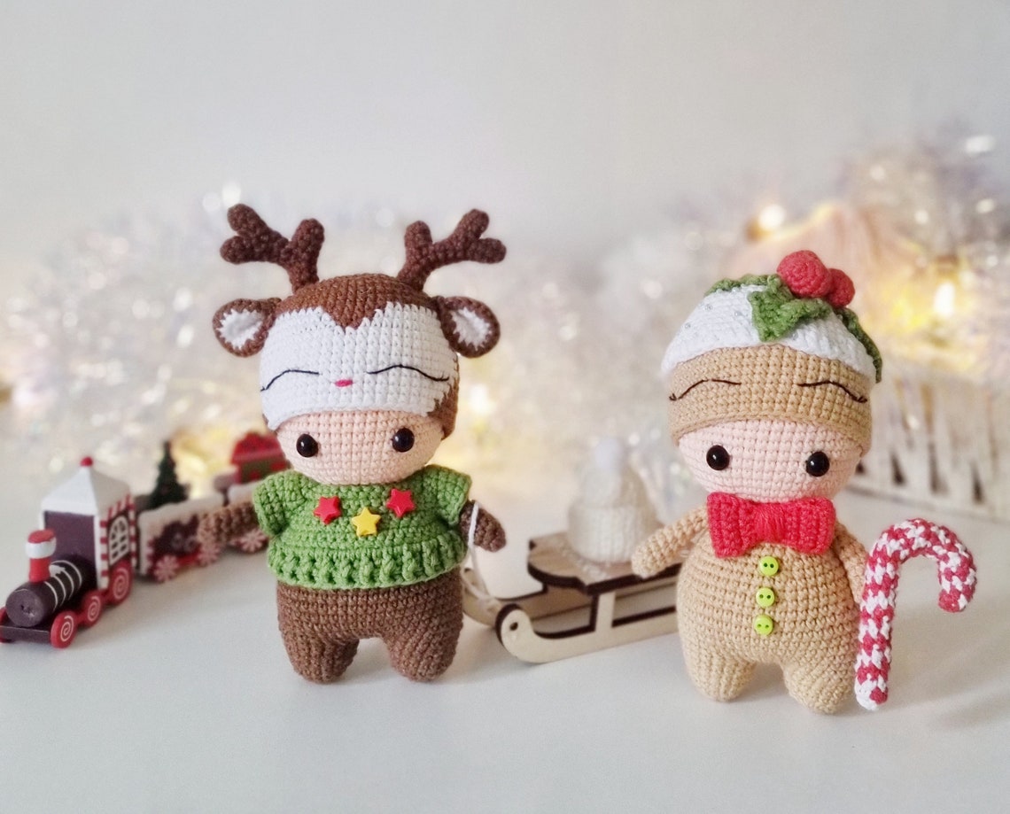 Christmas Amigurumi Crochet Pattern: 6-in-1 Snowman, Reindeer, Elf (PDF ...