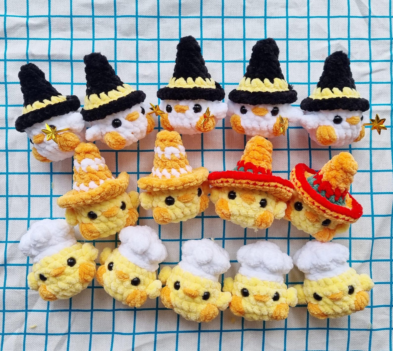 Crochet Duck Keychain Pattern: Amigurumi Duckling in Hats (PDF Pattern ...