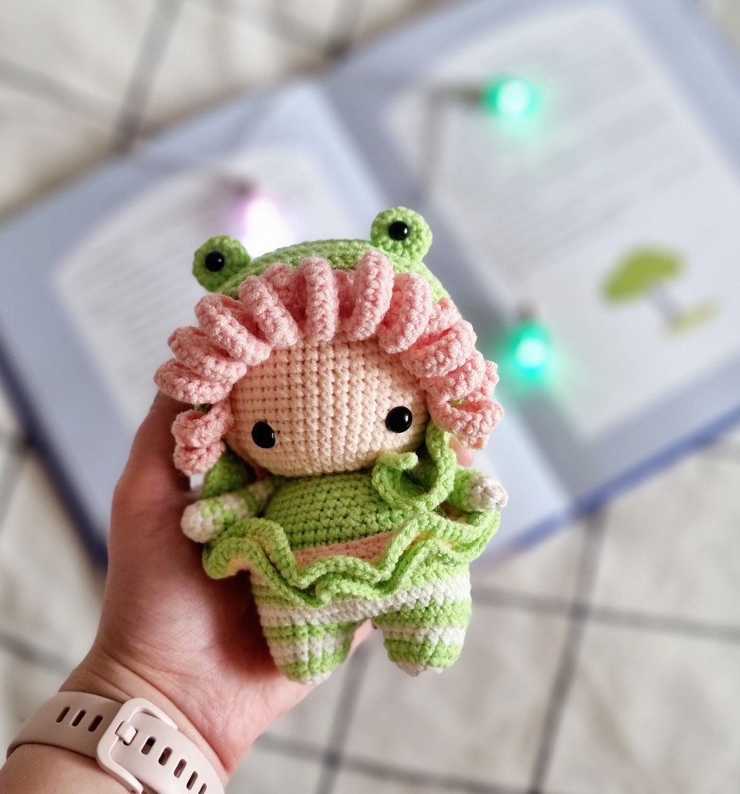 Crochet Frog Doll Pattern - Amigurumi Doll in Frog Hat - Amigurumi Frog ...