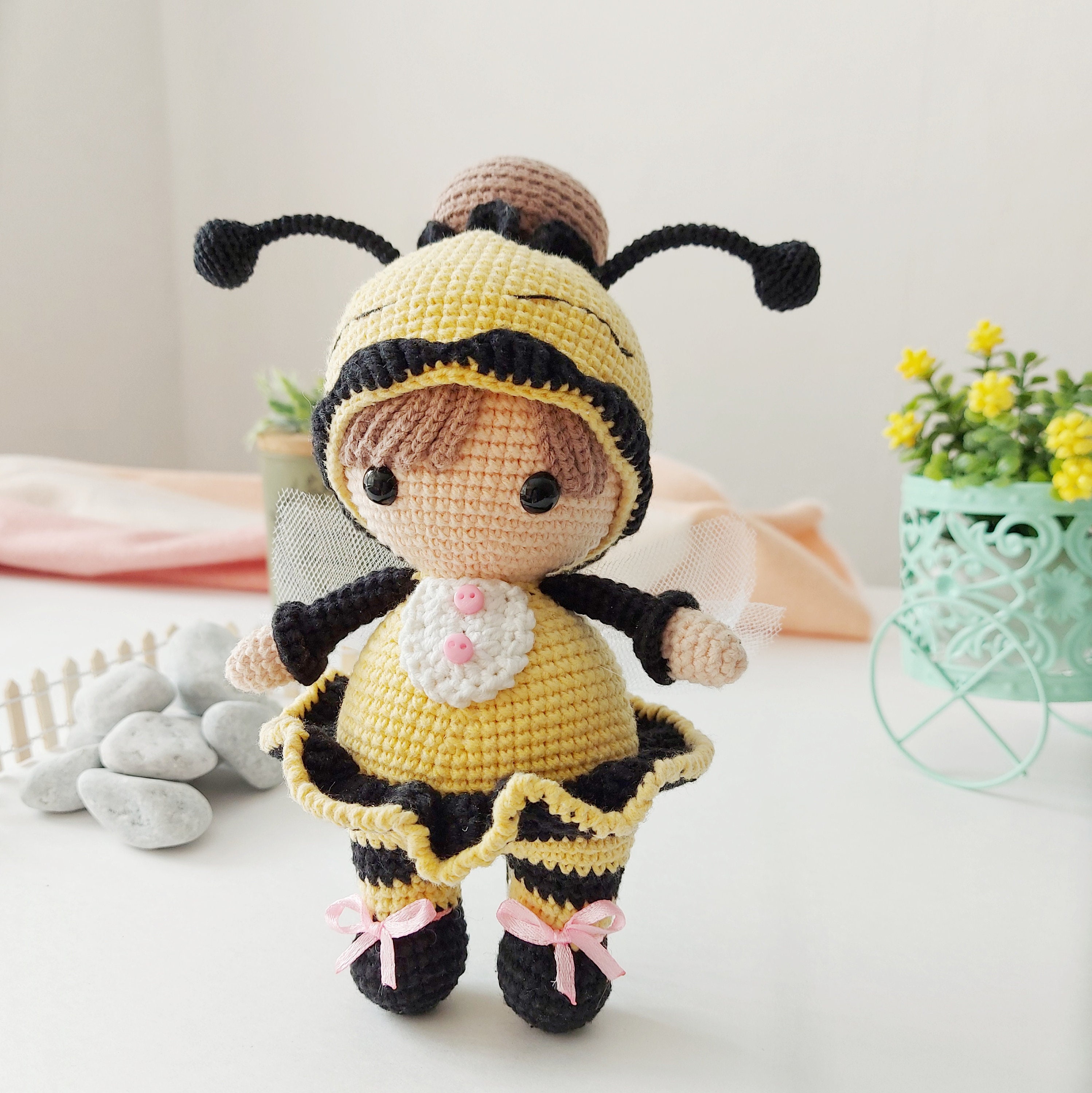 Crochet Bee Honey Bee Decor Amigurumi Pattern. Cute Spring - Etsy