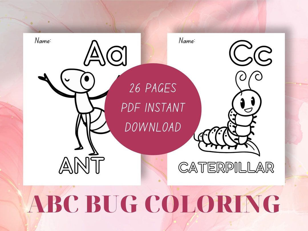 Bug Coloring, Alphabet Coloring, ABC Coloring, Toddler Coloring ...