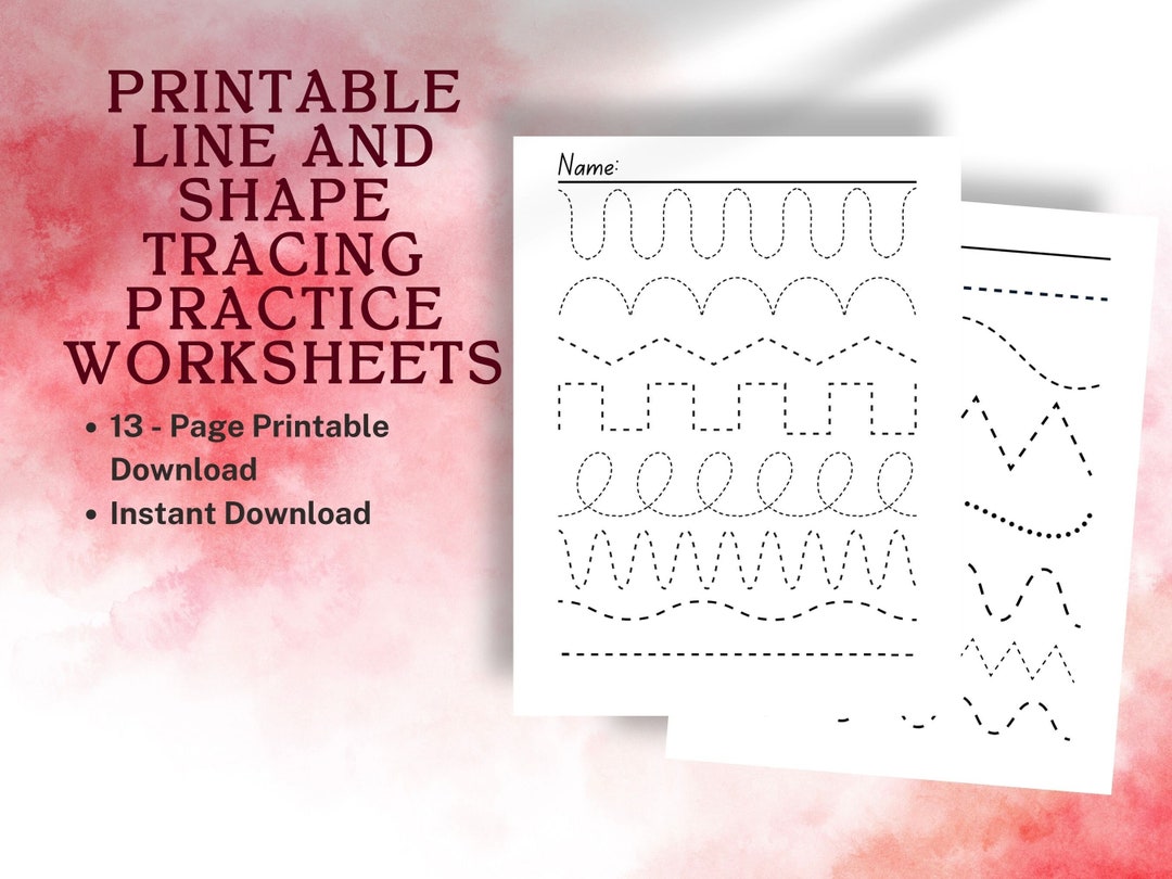 Worksheets for Kids Shape Tracing Line Tracing Fine Motor - Etsy