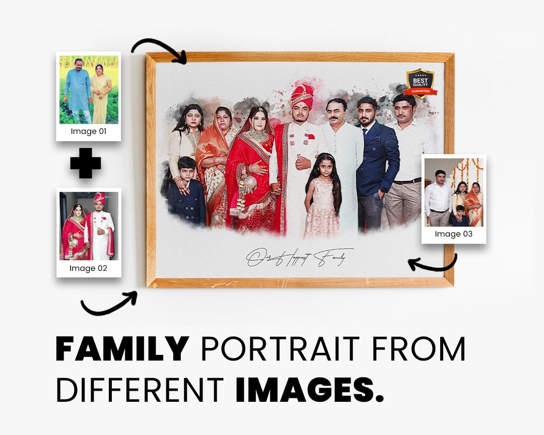 Family Portrait From Photos, Realistic Merge of Different Photos, Add ...