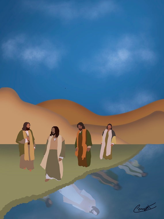 Jesus Walking With Disciples Animated