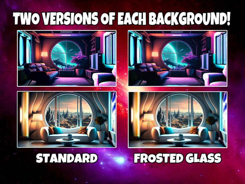 Scifi View Zoom Video Chat Background, Science Fiction Living Room ...