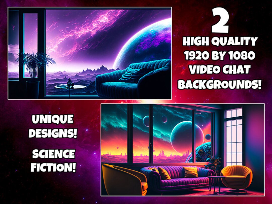 Scifi View Zoom Video Chat Background, Science Fiction Living Room ...