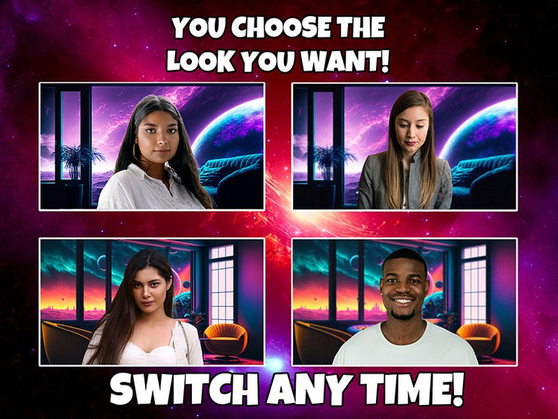 Scifi View Zoom Video Chat Background, Science Fiction Living Room ...