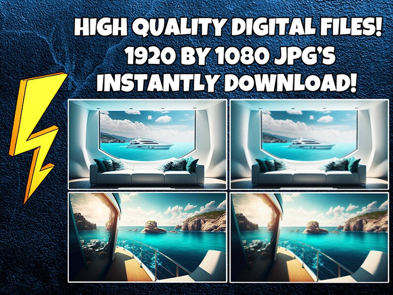 Virtual Yacht Zoom Video Chat Background, Luxury Location View, Digital ...