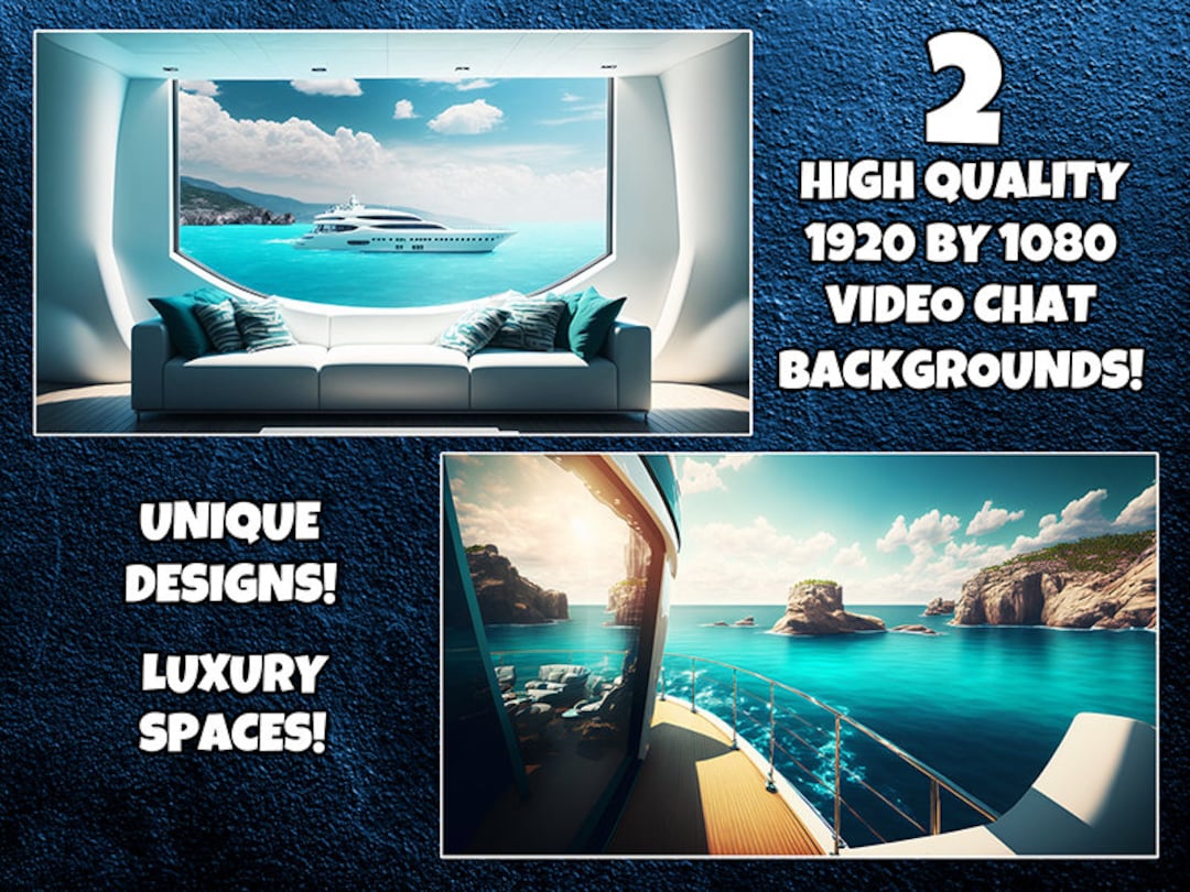Virtual Yacht Zoom Video Chat Background, Luxury Location View, Digital ...