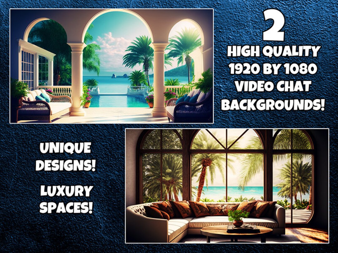 Tropical Resort Zoom Video Chat Background, Virtual Vacation, Luxury ...