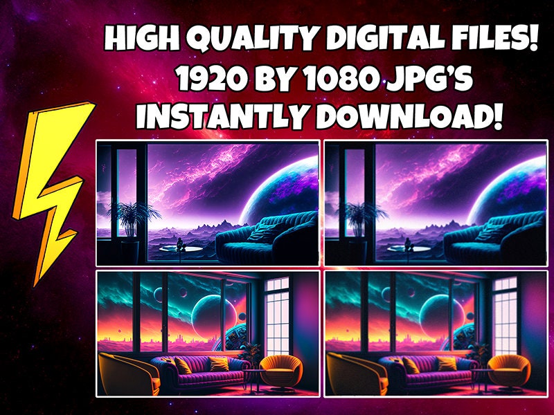 Scifi View Zoom Video Chat Background, Science Fiction Living Room ...