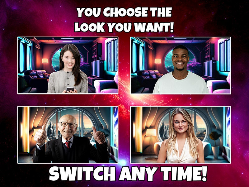 Scifi View Zoom Video Chat Background, Science Fiction Living Room ...