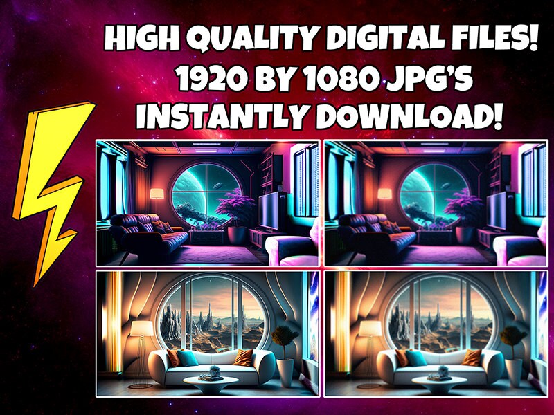 Scifi View Zoom Video Chat Background, Science Fiction Living Room ...