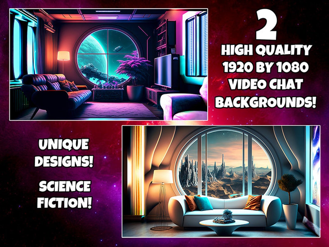 Scifi View Zoom Video Chat Background, Science Fiction Living Room ...