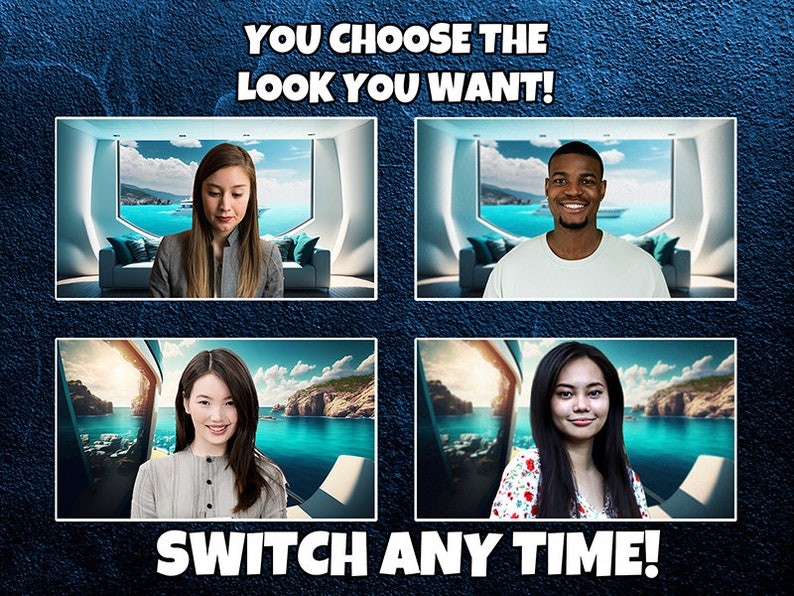 Virtual Yacht Zoom Video Chat Background, Luxury Location View, Digital ...