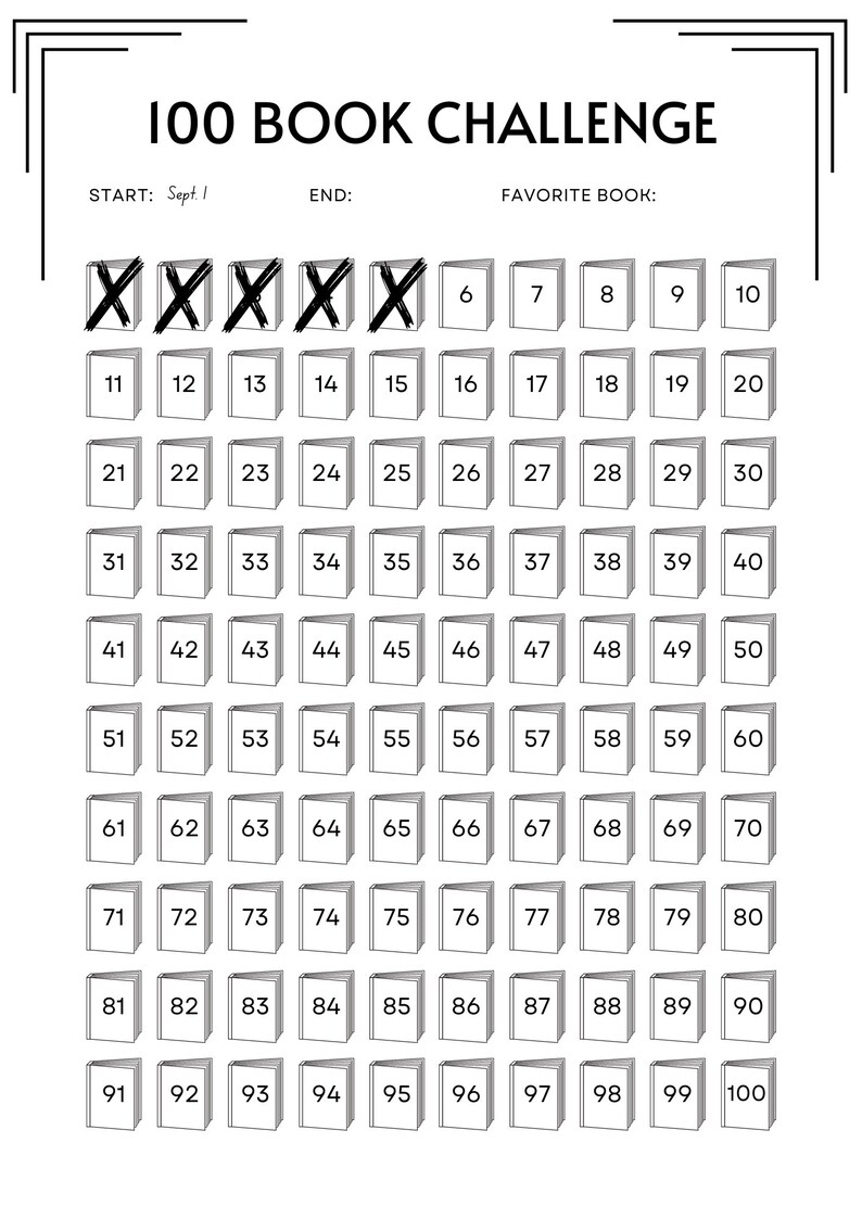 100 Book Challenge | Reading Tracker | Reading Insert| Reading ...