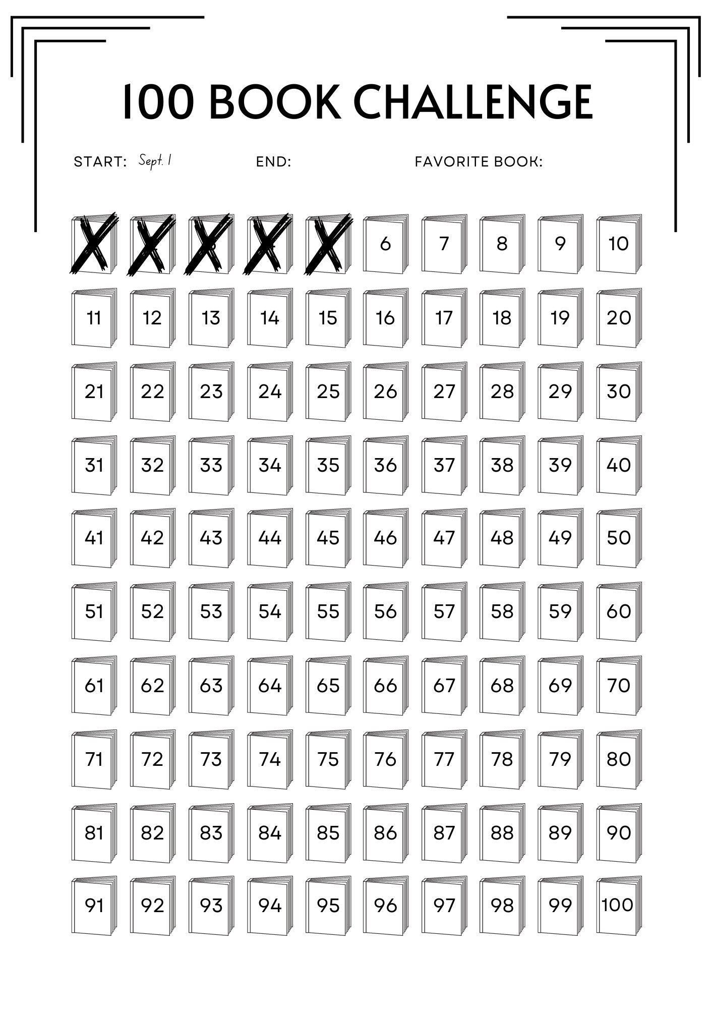 100 Book Challenge | Reading Tracker | Reading Insert| Reading ...