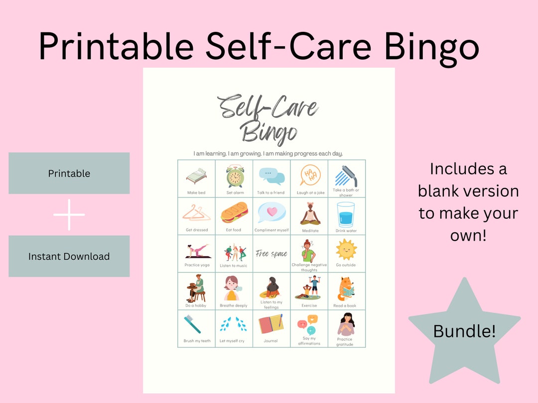 Self Care Bingo Printable | Printable Bingo | Planner Insert ...