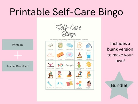 Self Care Bingo Printable Printable Bingo Planner Insert - Etsy