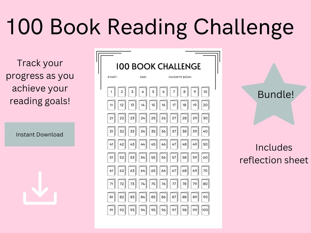 100 Book Challenge | Reading Tracker | Reading Insert| Reading ...