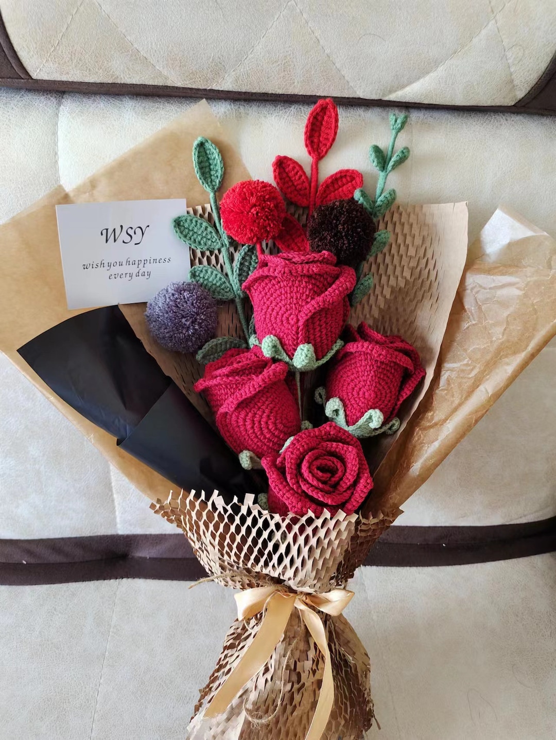 Crochet Rose Bouquet Crochet Flowers Bouquet Handmade - Etsy