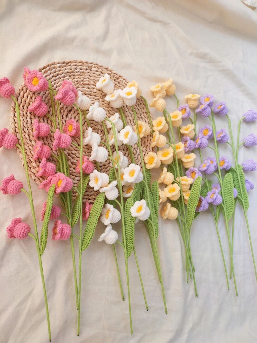 Valentine's Day Gift, Crochet Bouquet, White Lily Handmade Flower ...