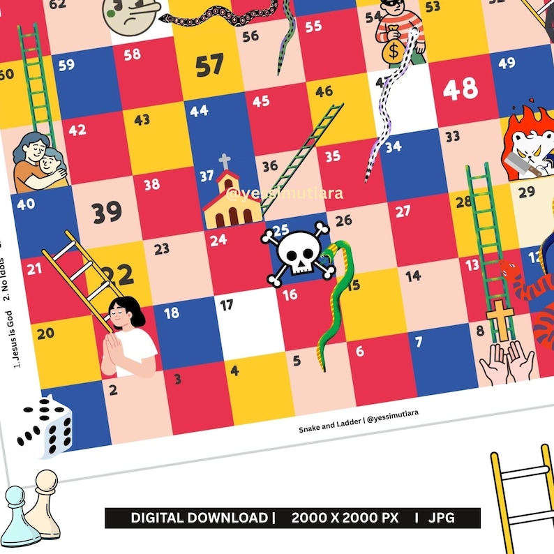 Ten Commandments Snakes and Ladders Game | Christian Kids Printable ...