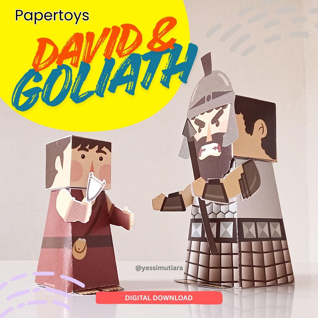 David and Goliath Paper Toys Printable | Bible Story Craft for Kids ...