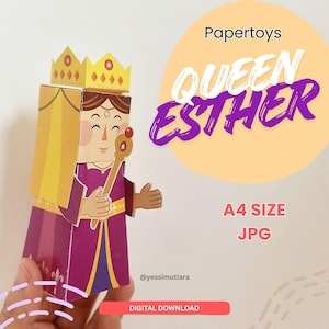 Queen Esther Paper Toys Printable | Bible Character Craft for Kids ...