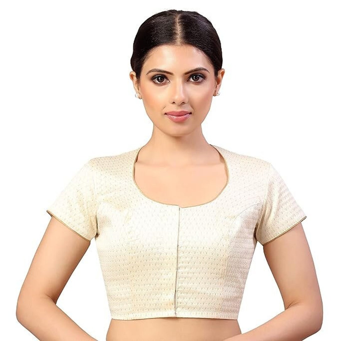 Women's Readymade Polyester Cap Sleeves Tanchoi Brocade Saree Blouse - Etsy