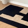 Handwoven Wool Rug Runner, Black White Wool Runner Rug, Entryway ...