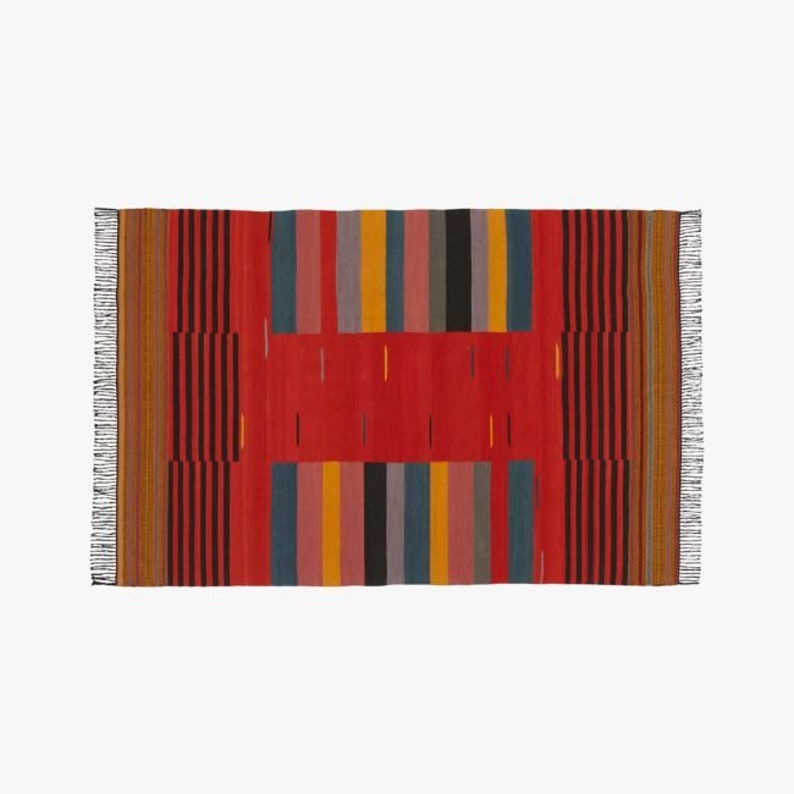 Earthy Eco Friendly Bohemian Rug Handwoven Cotton Rugs Red - Etsy