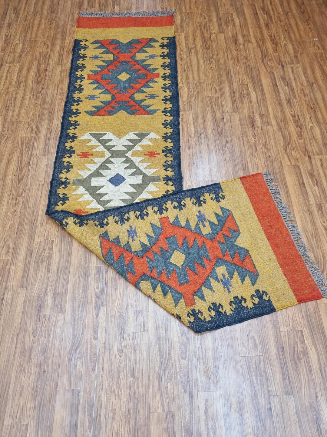 Handwoven Wool Jute Rug Runner, Navajo Runner Rug, Entryway, Hallway ...