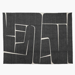 Black White Eco Friendly Bohemian Rug, Handwoven Cotton Rugs, Living ...