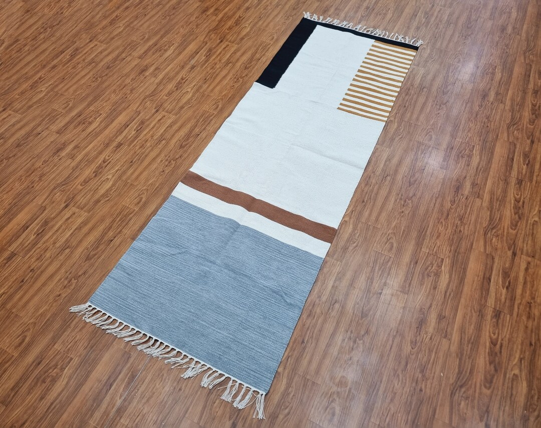 Handwoven Cotton Runner Rug, Cotton Runner Rug, Entryway, Hallway ...