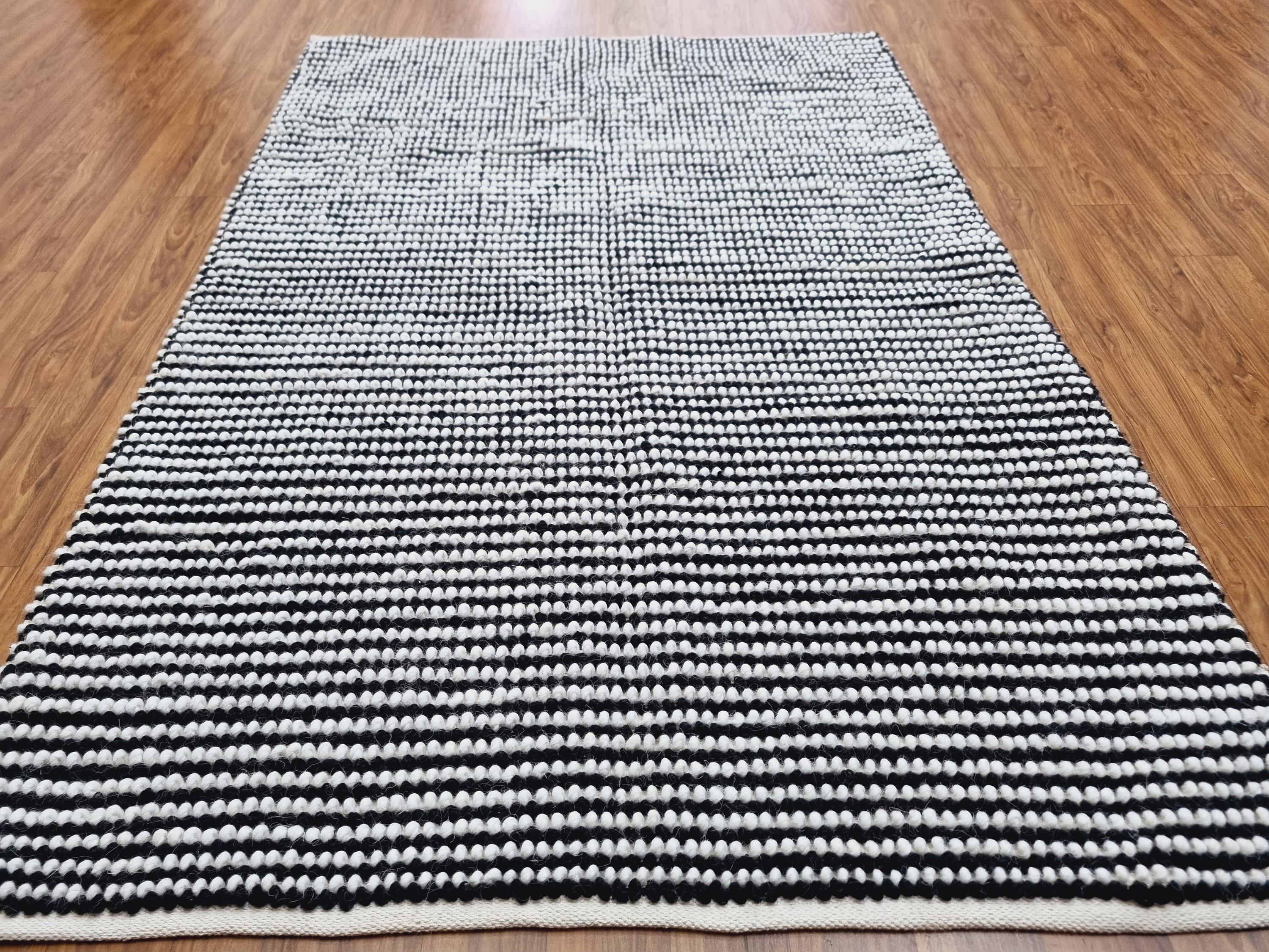 Handwoven Wool Rug Runner, Black White Wool Runner Rug, Entryway ...