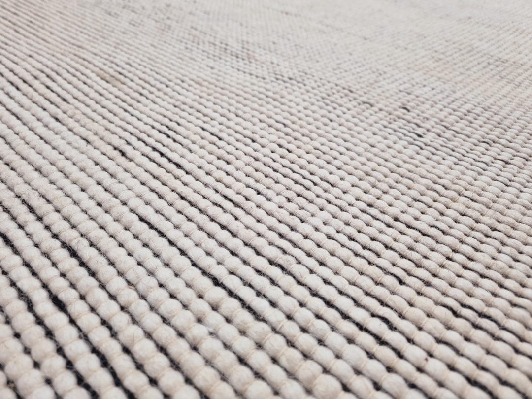 Handwoven Wool Rug Runner, White Black Wool Runner Rug, Entryway ...