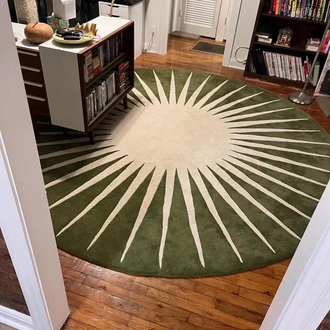 Hand Tufted Round Wool Rug, Large Area Rug, Custom Rug, Bedroom Rug ...