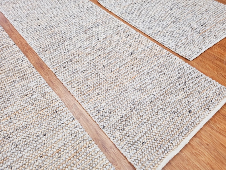 Handwoven Wool Jute Rug Runner, Wool Runner Rug, Entryway, Hallway ...
