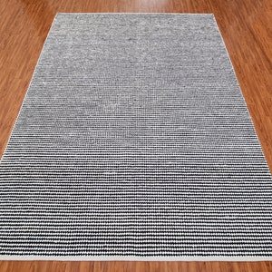 Handwoven Wool Rug Runner, Black White Wool Runner Rug, Entryway ...
